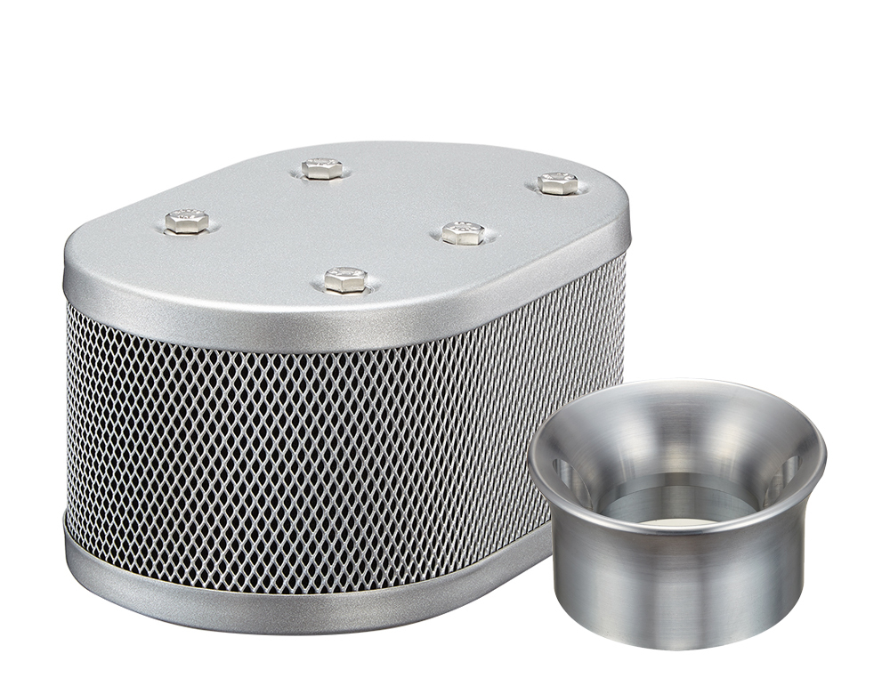 SILVER CLASSIC STYLE OVAL MESH AIR CLEANER FOR KADRON - Ron Lummus Racing